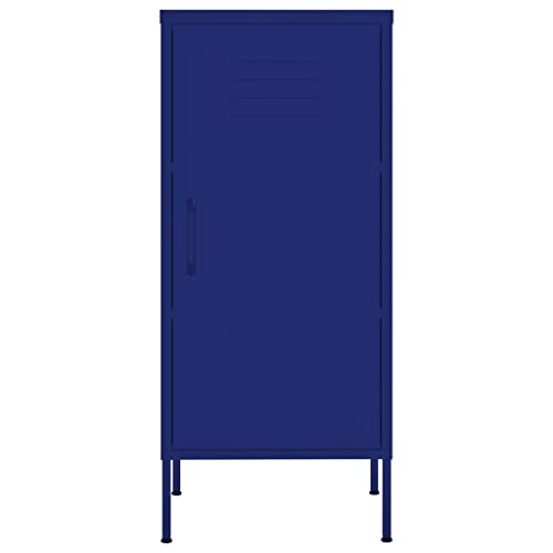 vidaXL Storage Cabinet Home Indoor Living Room Cupboard Bookcase Display Book Cabinet Sideboard Furniture with Adjustable Shelves Navy Blue Steel