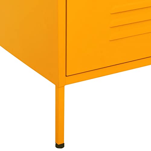 vidaXL Chest of Drawers Home Indoor Living Room Bedroom Side Drawer Storage Cabinet with Levellers Sideboard Furniture Mustard Yellow Steel