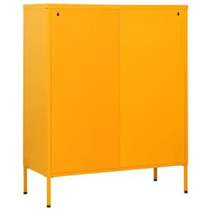 vidaXL Chest of Drawers Home Indoor Living Room Bedroom Side Drawer Storage Cabinet with Levellers Sideboard Furniture Mustard Yellow Steel