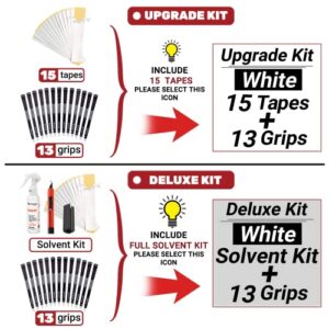 SAPLIZE Golf Grips Set of 13 with Solvent Kit, Standard Size, Rubber Golf Club Grips, White CC01S Series