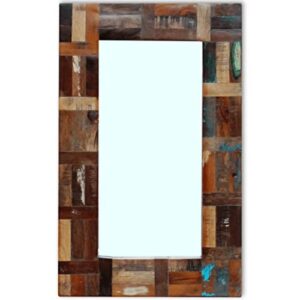 vidaxl mirror solid reclaimed wood-framed 31.5″x19.7″ retro-style decoration