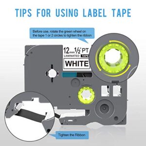 IDIK 1PK Red on White Standard Laminated Label Tape Compatible for Brother P-Touch TZe-212 TZ212 TZe212(6mm x 8m)