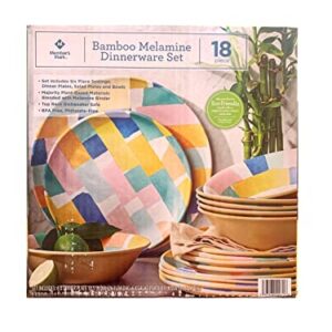 Member's Mark Melamine Dinnerware Set 18Pc BPA Free Dishwasher Safe Color Block