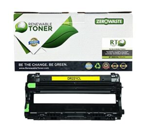 renewable toner compatible drum unit replacement for brother dr221cl dr-221 mfc-9130cw 9330cdw 9340cdw hl-3140cw 3170cdw (yellow)