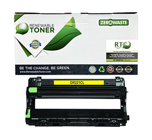 Renewable Toner Compatible Drum Unit Replacement for Brother DR221CL DR-221 MFC-9130CW 9330CDW 9340CDW HL-3140CW 3170CDW (Yellow)