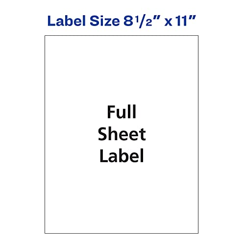 Avery Printable Shipping Labels for Copiers, 8.5" x 11", White, 100 Blank Mailing Labels (5353)