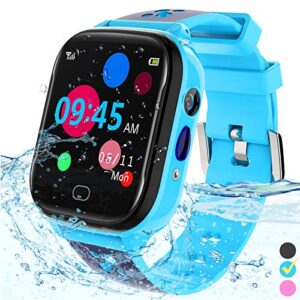 luluddm kids smart watch phone – ip67 waterproof smartwatch boys girls with touch screen 5 games camera alarm sos call – phone watch digital wrist watch for 3-13 years children birthday gift (blue)