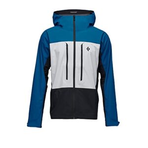 black diamond equipment – men’s dawn patrol hybrid shell (as1, alpha, l, regular, regular, kingfisher-white-black)