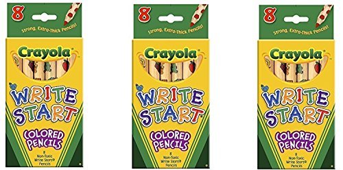 Crayola Write Start Colored Pencils 8 Pack 68-4108 (3-Pack)