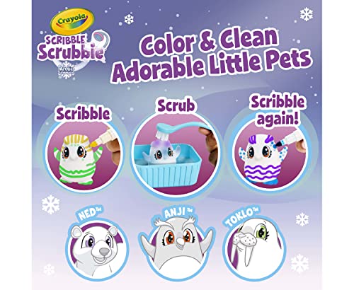 Crayola Scribble Scrubbie Pets Arctic Snow Explorer, Color & Wash Creative Toy, Gift for Kids, Age 3, 4, 5, 6