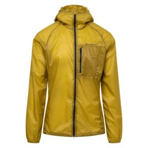 black diamond mens distance wind shell/jacket, sulphur, x-large