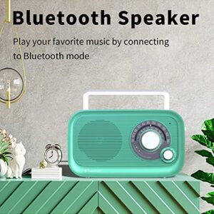 Portable AM/FM Radio with Bluetooth, Battery Operated Transistor Analog Radio or AC Powered with Best Reception, Big and Precise Tuning Knob Large Bluetooth Speaker Easy to Use Suit for Home Cafe