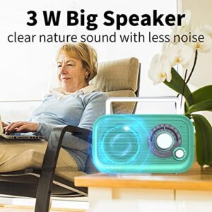 Portable AM/FM Radio with Bluetooth, Battery Operated Transistor Analog Radio or AC Powered with Best Reception, Big and Precise Tuning Knob Large Bluetooth Speaker Easy to Use Suit for Home Cafe