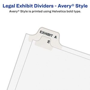 AVERY Individual Legal Exhibit Dividers, AVERY Style, 11, Side Tab, 8.5 x 11 inches, Pack of 25 (11921),White