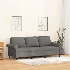 vidaXL 3-Seater Sofa Home Indoor Living Room Lounge Seating Upholstered Sofa Couch Settee Seat Sitting Chair Furniture Light Gray Fabric