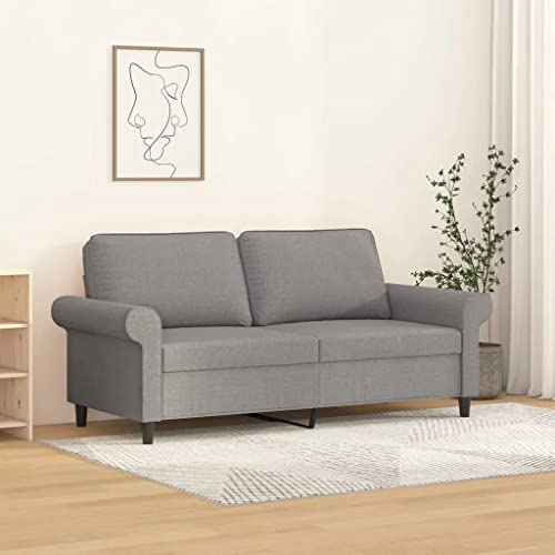 vidaXL 3-Seater Sofa Home Indoor Living Room Lounge Seating Upholstered Sofa Couch Settee Seat Sitting Chair Furniture Light Gray Fabric