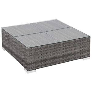 vidaXL 7 Piece Garden Lounge Set with Cushions Poly Rattan Gray