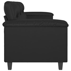 vidaXL 3-Seater Sofa Black 70.9" Faux Leather