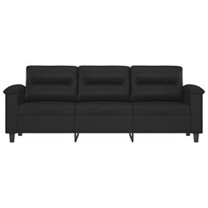 vidaXL 3-Seater Sofa Black 70.9" Faux Leather