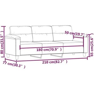 vidaXL 3-Seater Sofa Black 70.9" Faux Leather