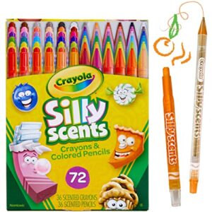 crayola silly scents twistables, scented crayons & colored pencils, school supplies, 72 count [amazon exclusive]