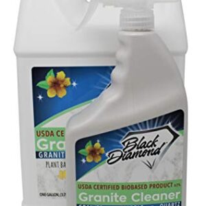 Black Diamond Stoneworks Granite Counter Cleaner: USDA Certified BIOBASED- Safe for Granite, Quartz, Marble, Travertine, Countertops. 1-Quart / 1-Gallon