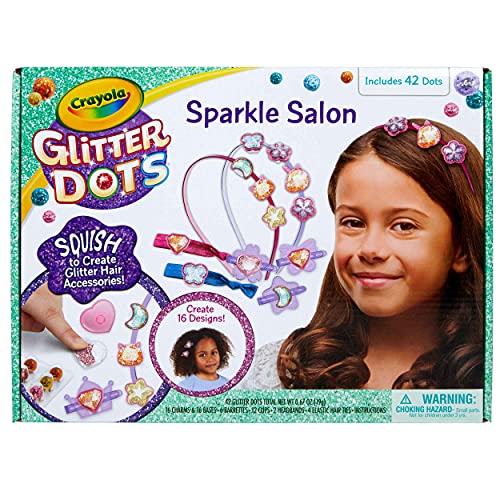 Crayola Glitter Dots Salon Hair Clips, DIY Kids Craft with Hair Accessories, Gift