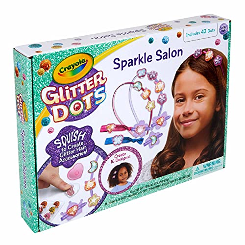 Crayola Glitter Dots Salon Hair Clips, DIY Kids Craft with Hair Accessories, Gift