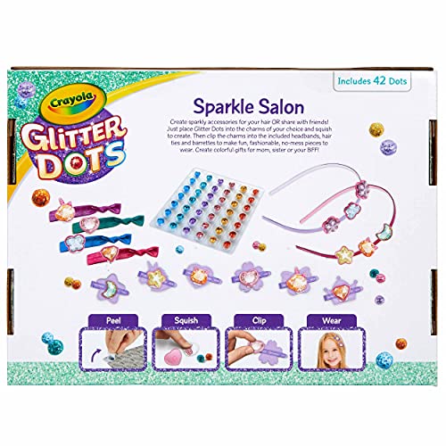 Crayola Glitter Dots Salon Hair Clips, DIY Kids Craft with Hair Accessories, Gift