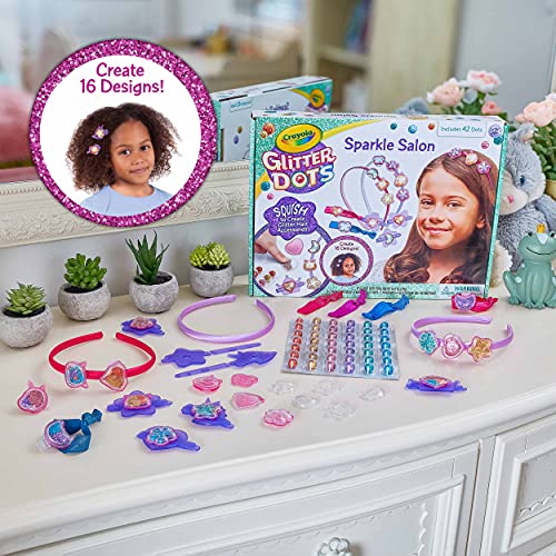 Crayola Glitter Dots Salon Hair Clips, DIY Kids Craft with Hair Accessories, Gift