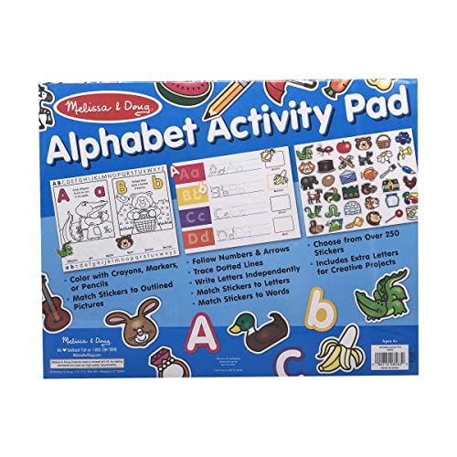 Melissa & Doug Alphabet Activity Sticker Pad for Coloring, Letters (250+ Stickers) - Kids Activity Books, Learning Activities For Kids Ages 4+