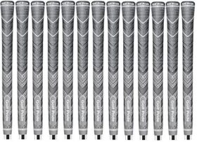 set of 13 new golf pride mcc plus4 grips, gray, standard