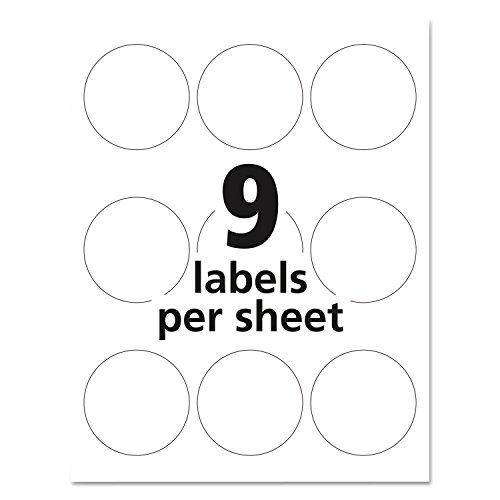 Avery 22830 Round Labels, 2-1/2-Inch, 90/Pk, White