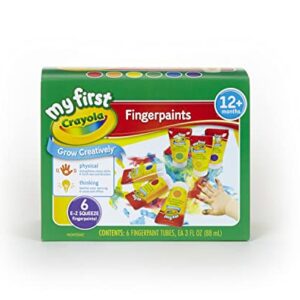 Crayola Washable Finger Paints (6 Pack), Toddler Arts & Crafts Supplies, Gifts for Kids, Ages 1, 2, 3