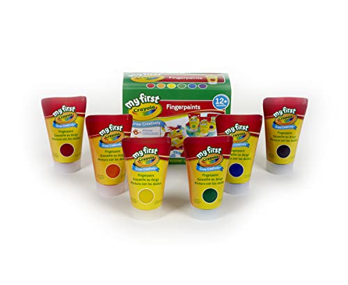 Crayola Washable Finger Paints (6 Pack), Toddler Arts & Crafts Supplies, Gifts for Kids, Ages 1, 2, 3