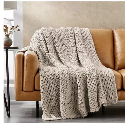 Member's Mark Oversized Chunky Knit Throw (Stone Tile, 60" x 70")