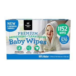 member’s mark premium scented baby wipes (1,152 count), 19.6 pounds