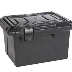 Plano Ammo Crate, Black, Lockable Plastic Ammunition Storage Box, Water-Resistant Protection with Interlocking Foam and Removable Dividers