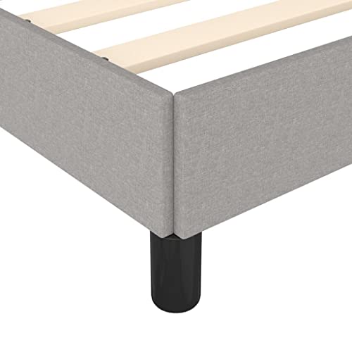 vidaXL Bed Frame Home Indoor Bedroom Bed Accessory Wooden Upholstered Double Bed Base Furniture Light Gray 72"x83.9" California King Fabric