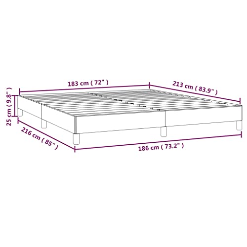 vidaXL Bed Frame Home Indoor Bedroom Bed Accessory Wooden Upholstered Double Bed Base Furniture Light Gray 72"x83.9" California King Fabric