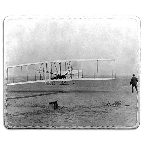 dealzEpic - Art Mousepad - Natural Rubber Mouse Pad with Classic Photo of The Wright Brothers' First Flight - Stitched Edges - 9.5x7.9 inches