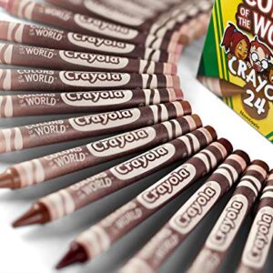 Crayola Colours of the World Wax Colouring Crayons - Assorted Colours (Pack of 24) | Colours That Represent Skin Tones from Around the World | Ideal for Kids Aged 3+