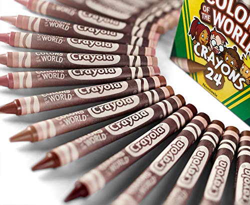 Crayola Colours of the World Wax Colouring Crayons - Assorted Colours (Pack of 24) | Colours That Represent Skin Tones from Around the World | Ideal for Kids Aged 3+