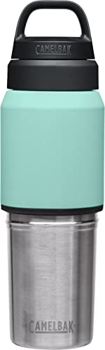 CamelBak MultiBev Water Bottle & Travel Cup – Vacuum Insulated Stainless Steel – Coastal/Lagoon – 17 oz bottle & 12 oz cup