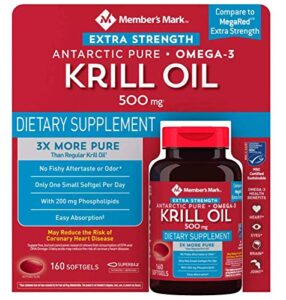 member’s mark extra-strength antarctic pure omega-3 krill oil 500 mg 160 ct