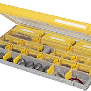 Plano EDGE Premium Terminal Tackle Utility Box, Clear and Yellow, Rust-Resistant Storage, Waterproof Tackle Tray Organizer for Weights, Hooks, and Baits