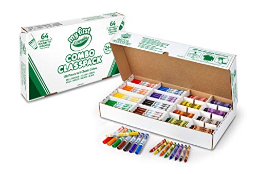 Crayola My First Washable Markers and Triangular Crayons, 128 Ct. Classpack