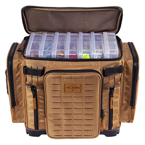 Plano Guide Series 3700 XL Tackle Bag, Beige 1680 Denier Fabric with Waterproof Base, Includes 10 Stowaway Utility Organization Boxes, Large Premium Fishing Storage