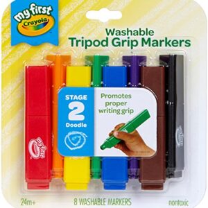 Crayola My First, Tripod Washable Markers for Toddlers, 8ct