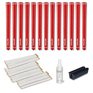 golf pride tour wrap 2g red – 13 pc golf grip kit (with tape, solvent, vise clamp)